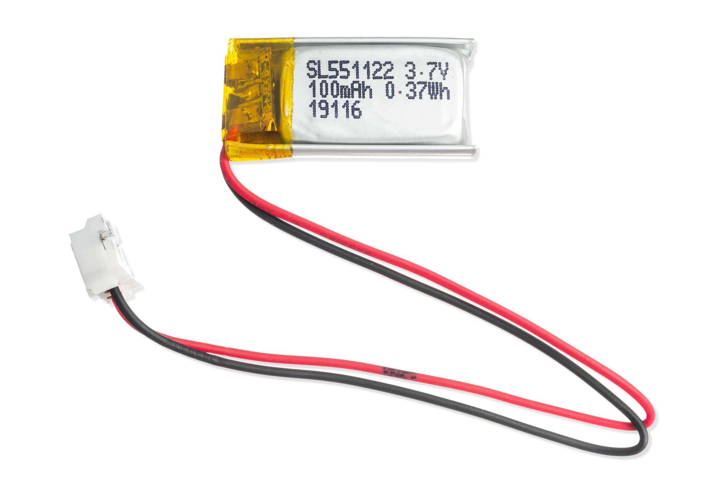 Li-ion battery 100mAh 3.7V - Soldered Electronics