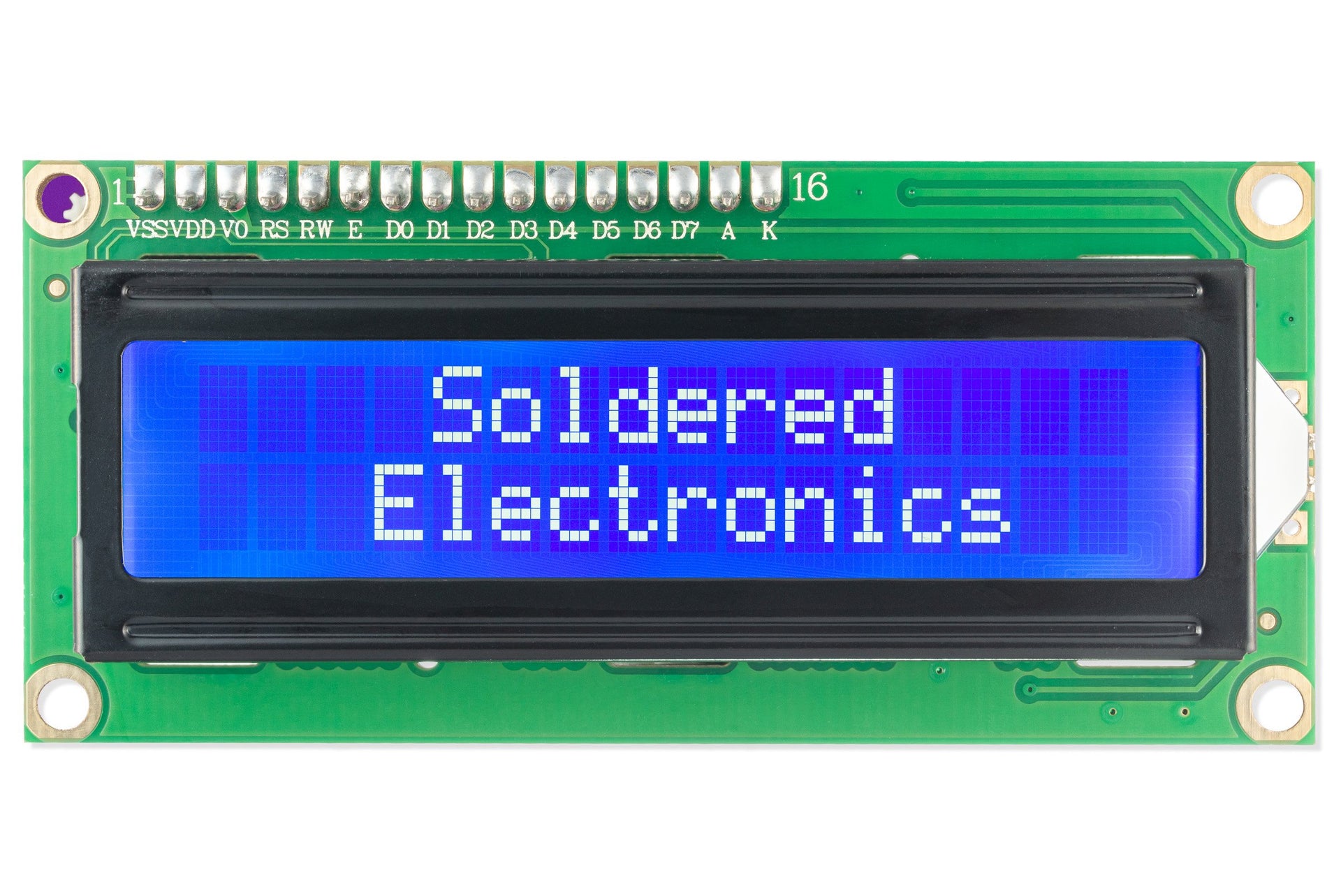16x2 I2C LCD Display White on Blue for Arduino – Soldered Electronics